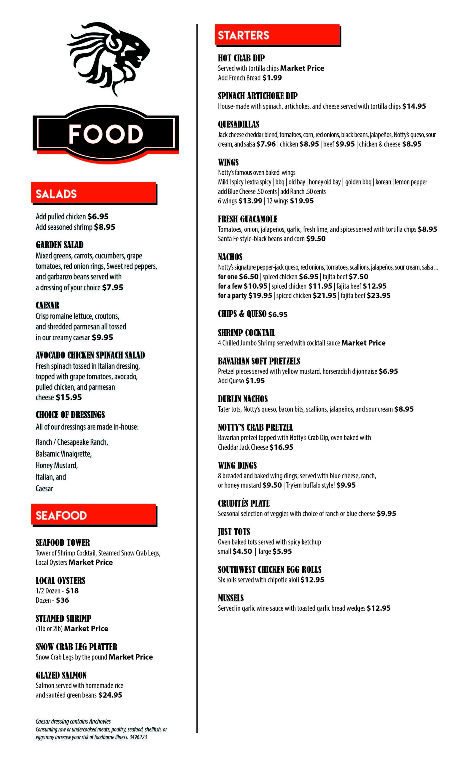 Menu - Nottingham's