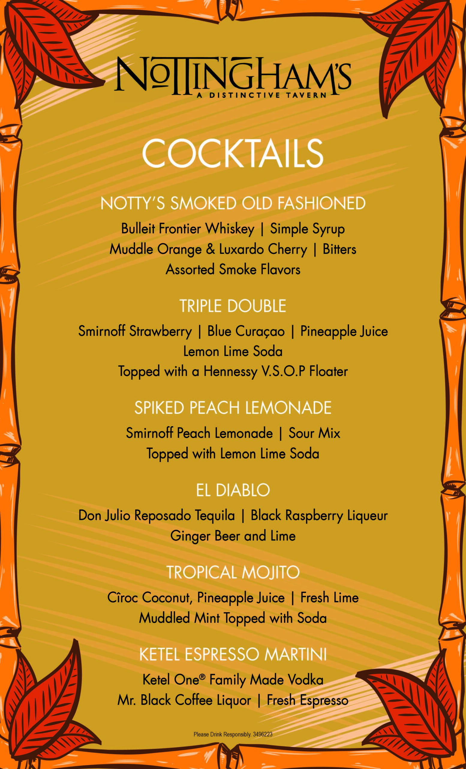 Cocktail Menu - Nottingham's